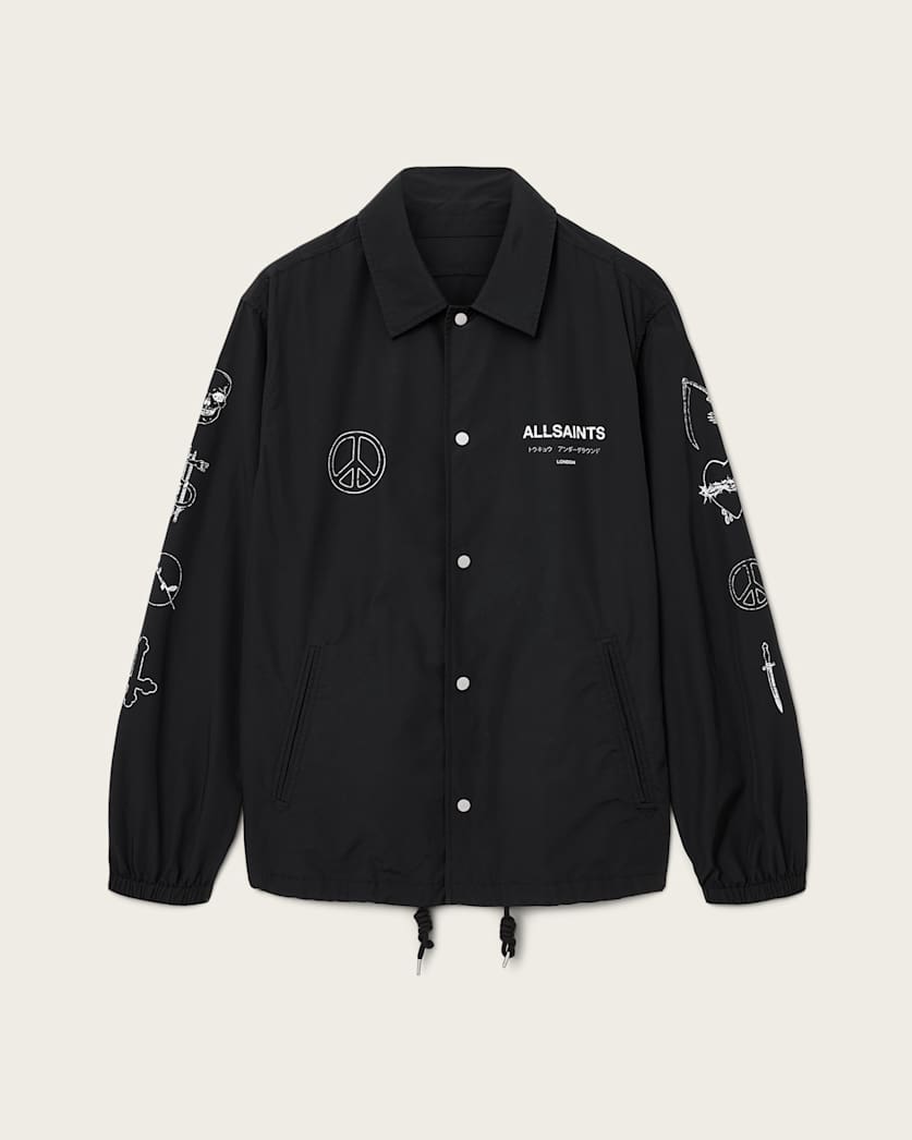 Orbital Lightweight Coach Jacket Black | ALLSAINTS